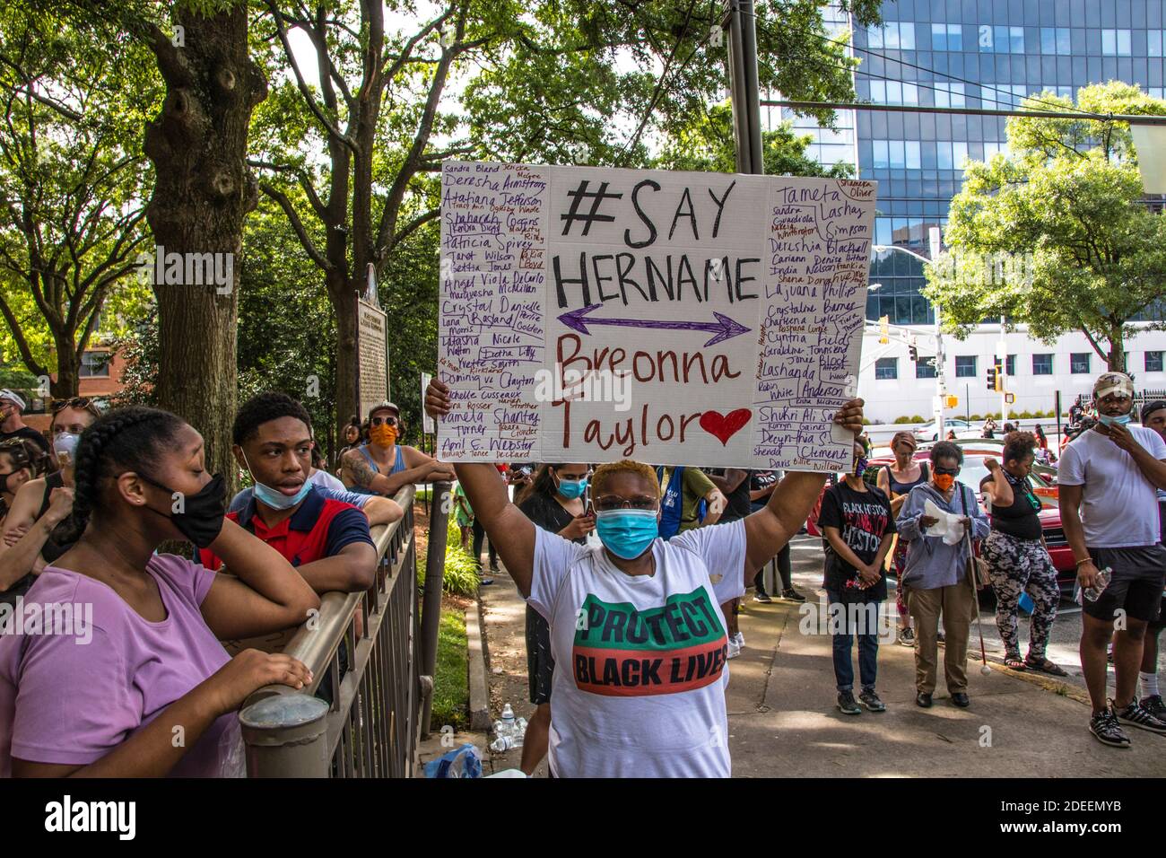 Atlanta, Ga USA 06 07 20: Downtown Atlanta Georgia protesters lady has ...