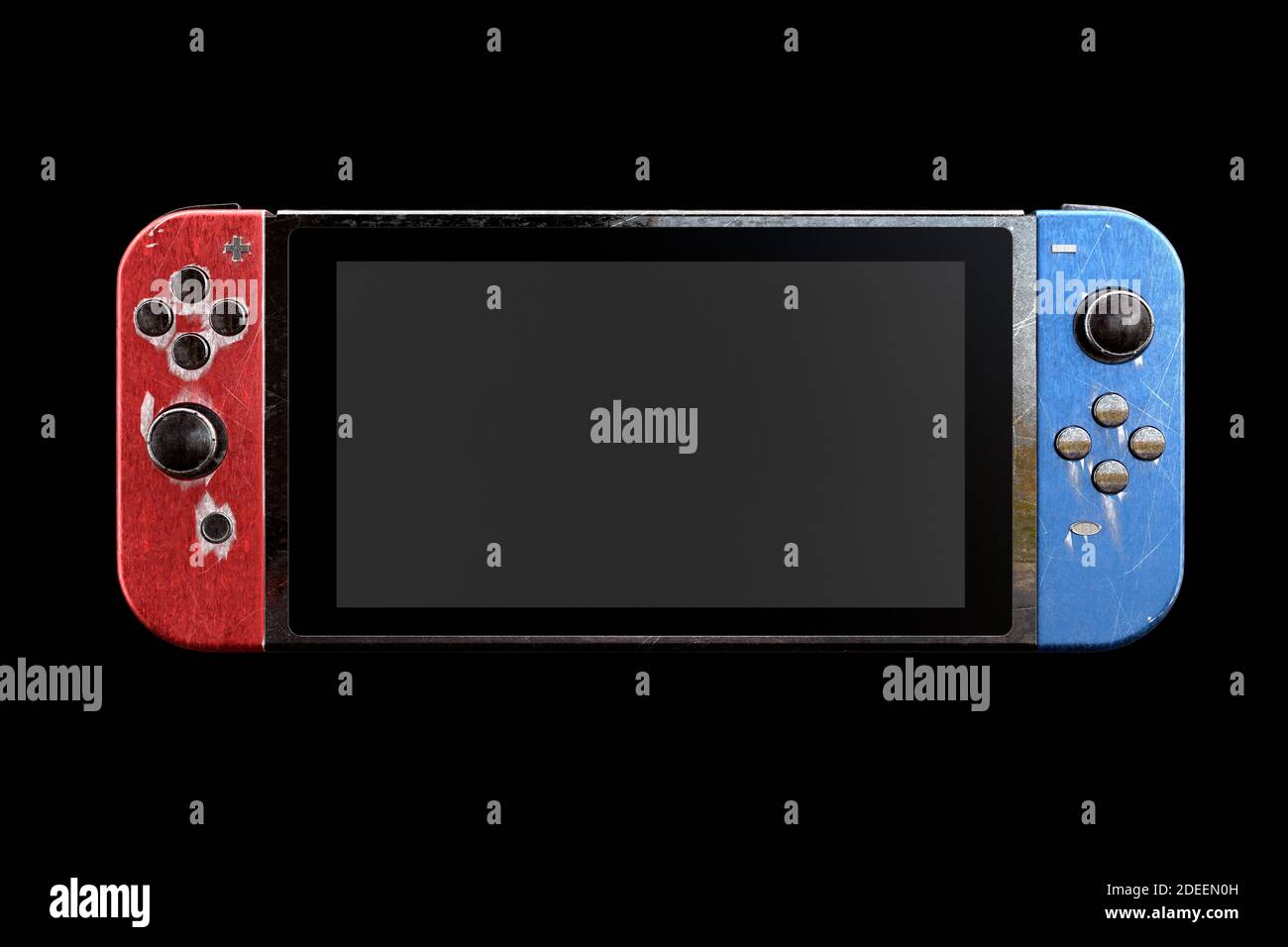 Conceptual video game controllers attached to touch screen isolated on ...