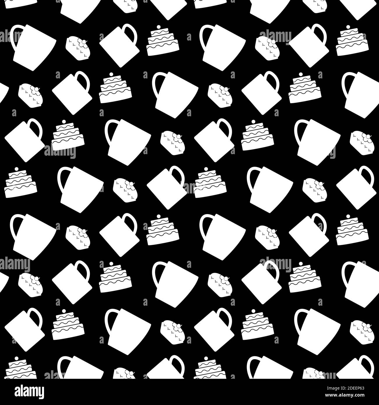 Seamless coffee and cake pattern. Tea and cakes pattern. Menu design ...