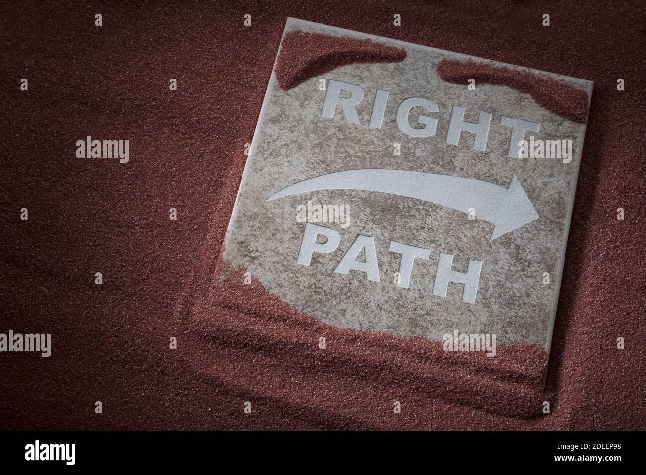 Right path tile in red sand Stock Photo - Alamy