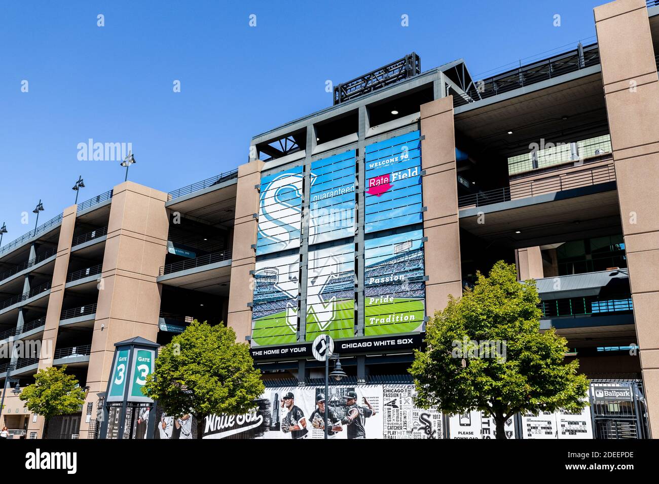 The exterior of the MLB's Chicago White Sox's Guaranteed Rate Field ...