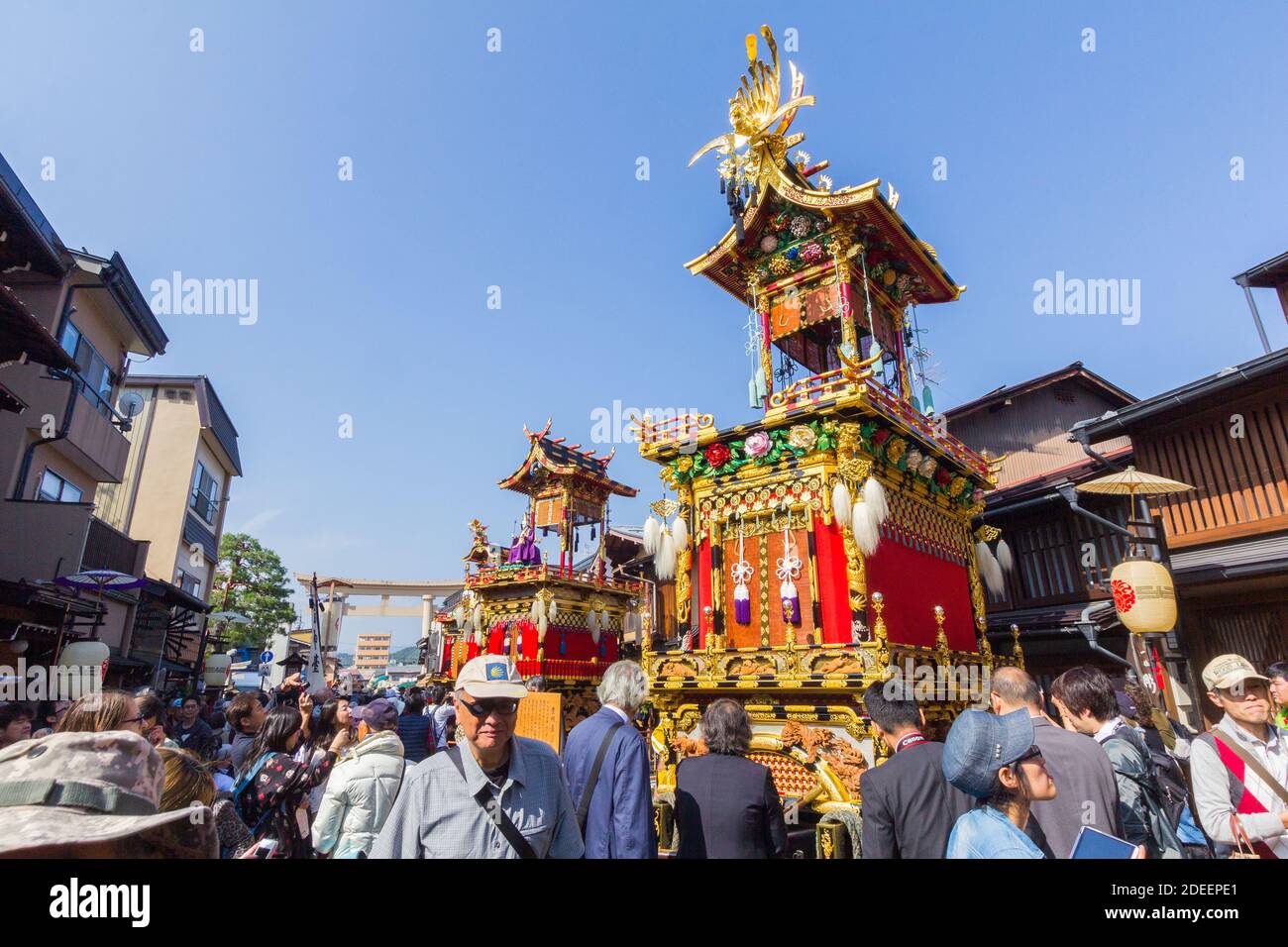 Richly decorated float during Takayama's autumn festival called ...