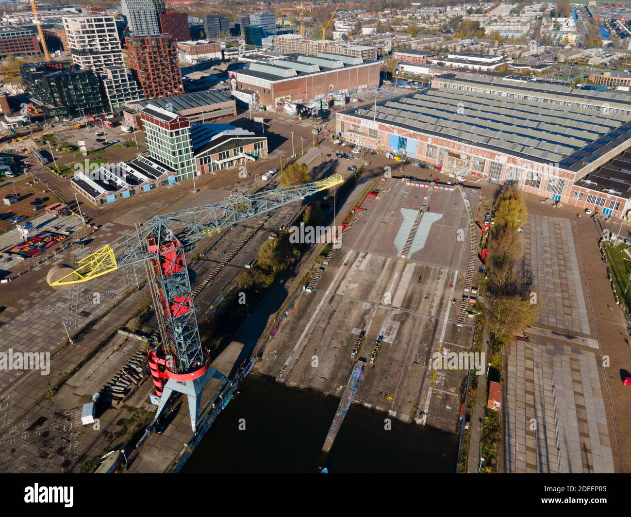 Top down view of NDSM warf in Amsterdam North The Netherlands old ...
