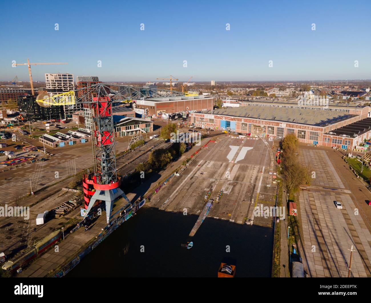 Top down view of NDSM warf in Amsterdam North The Netherlands old ...