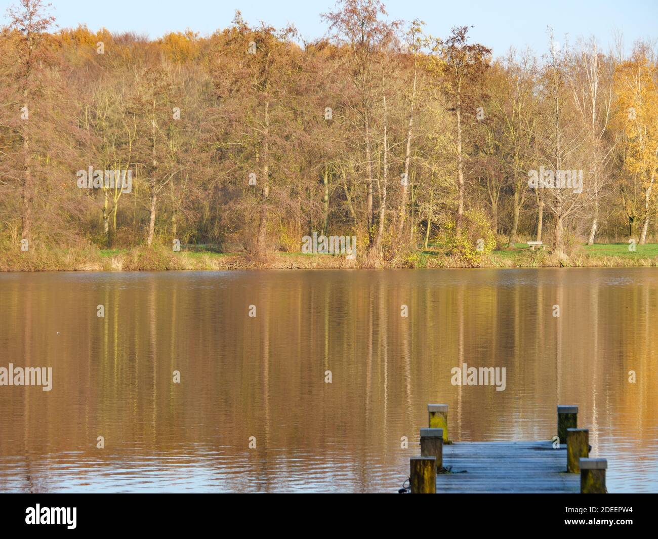 autumn time at a german lake Stock Photo - Alamy