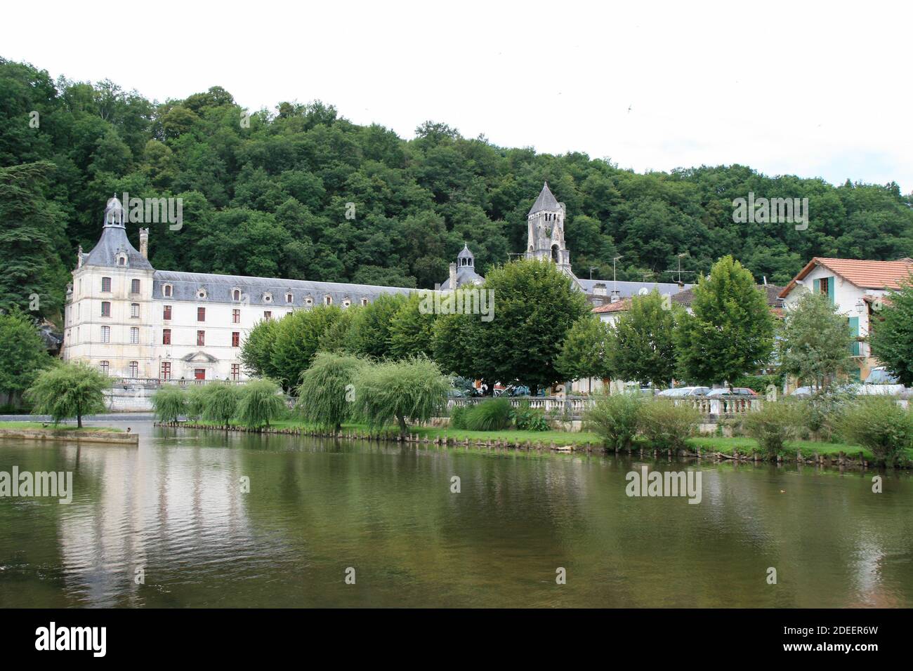 river dronne and saint-pierre abbey in brantôme in france Stock Photo ...