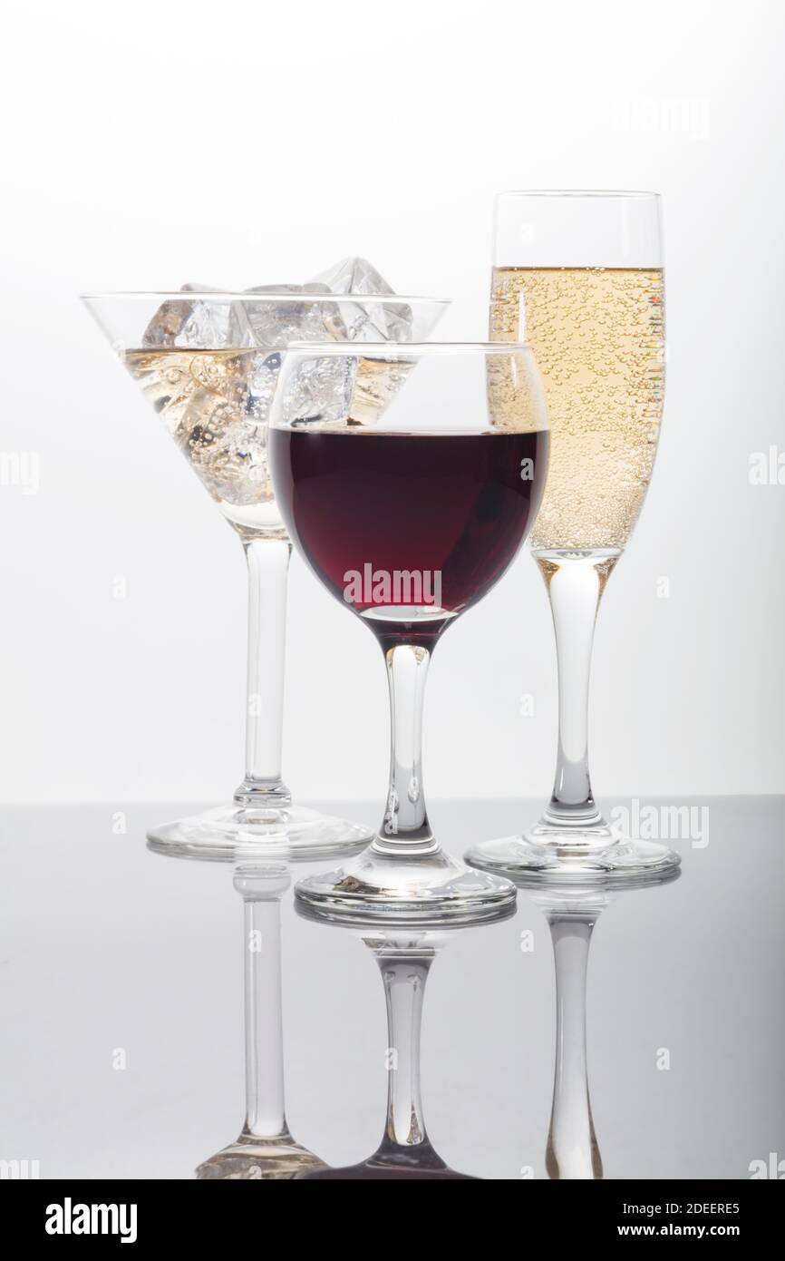 Studio shot of alcoholic drinks Stock Photo - Alamy