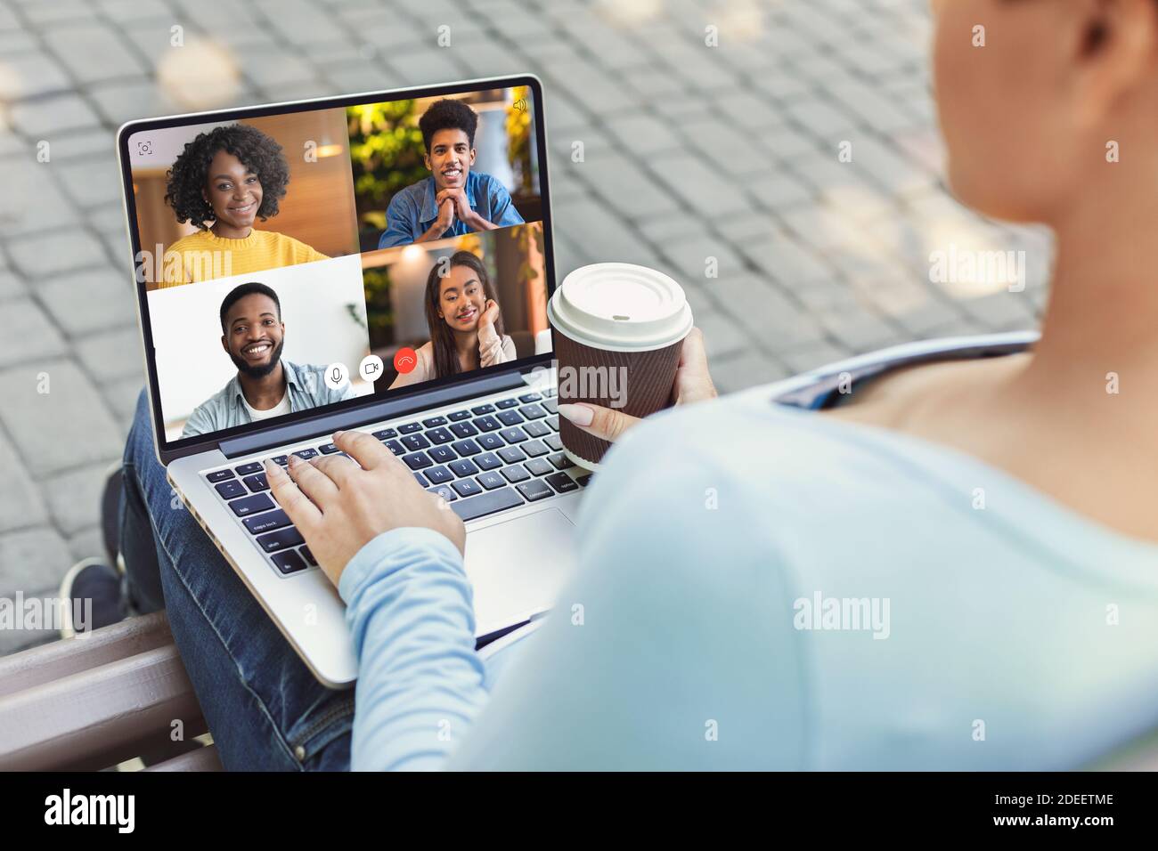 Group video calling hi-res stock photography and images - Alamy