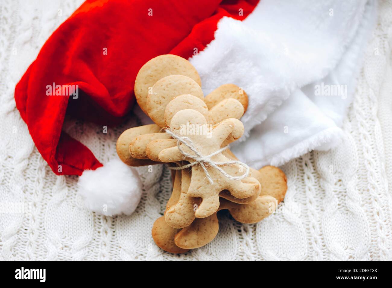 Gingerbread Man Decorated Santa Hat High Resolution Stock Photography ...