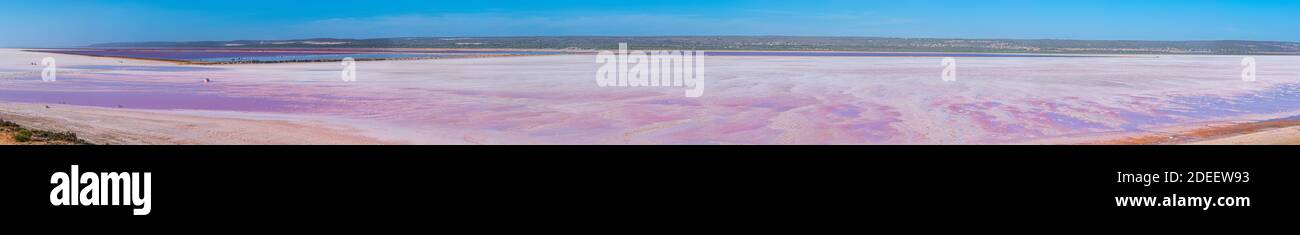 Pink lake at port gregory in Australia Stock Photo - Alamy