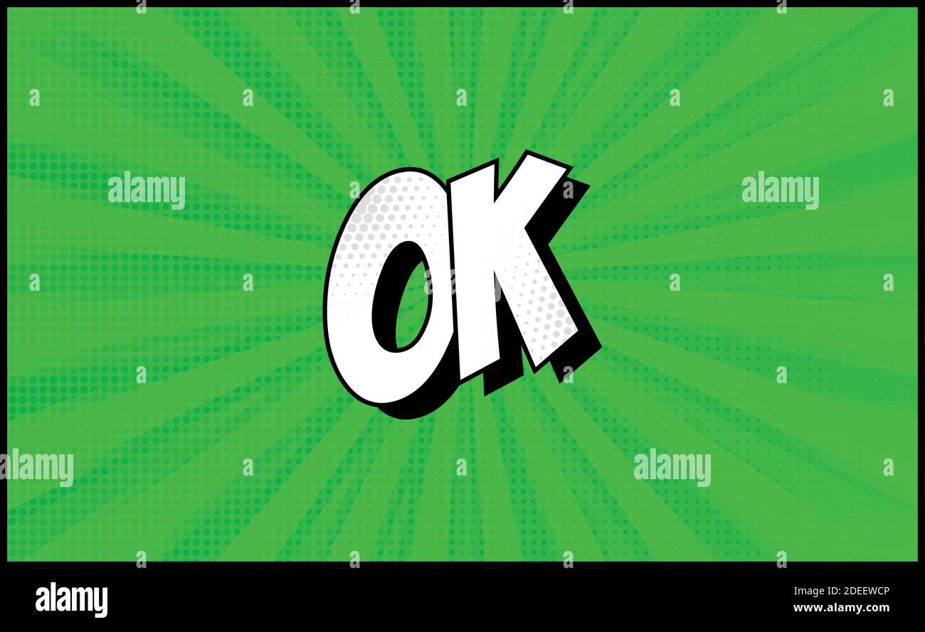 Panoramic green comic zoom with lines - Vector illustration Stock ...