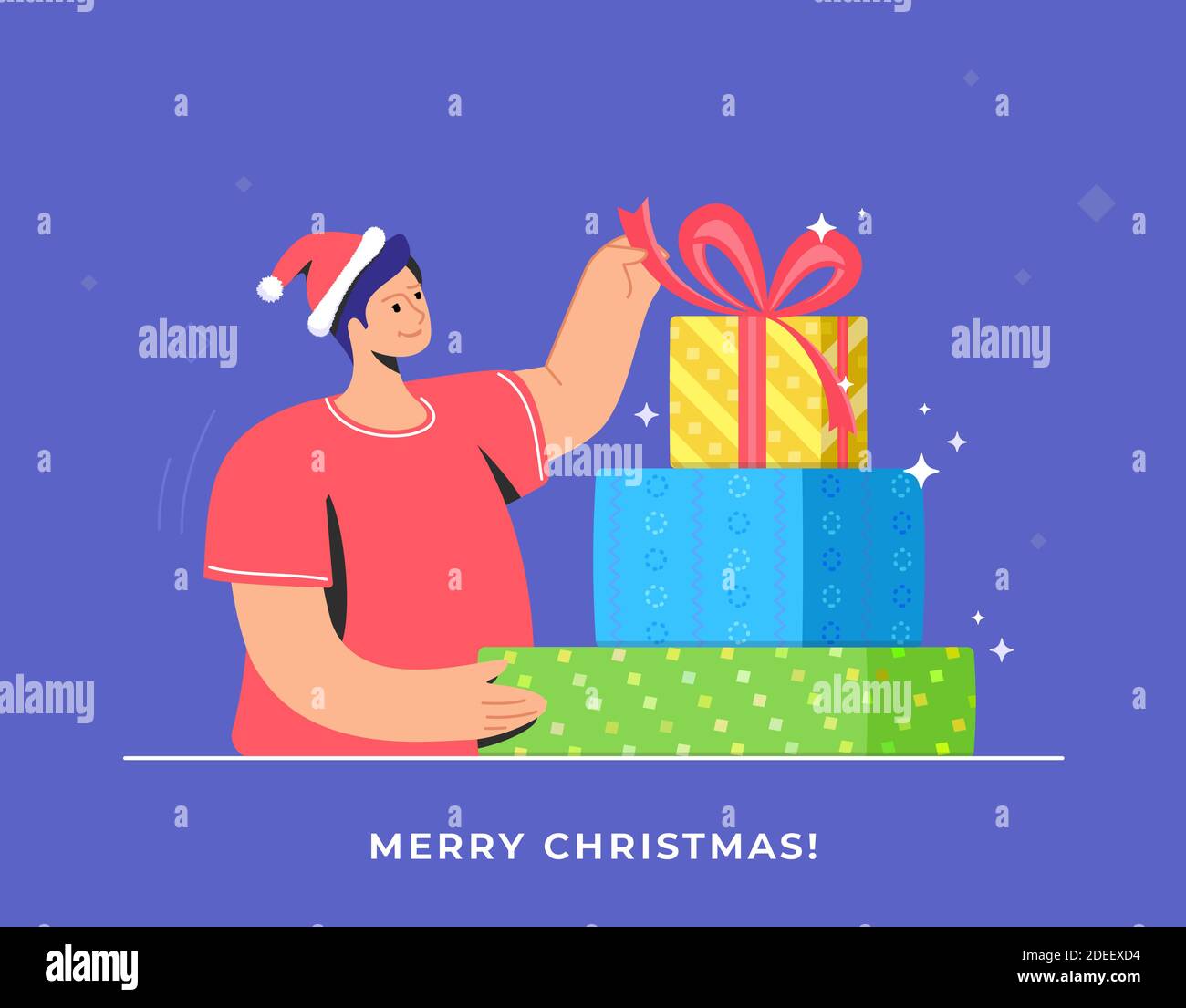 Unpacking gifts Stock Vector Images - Alamy