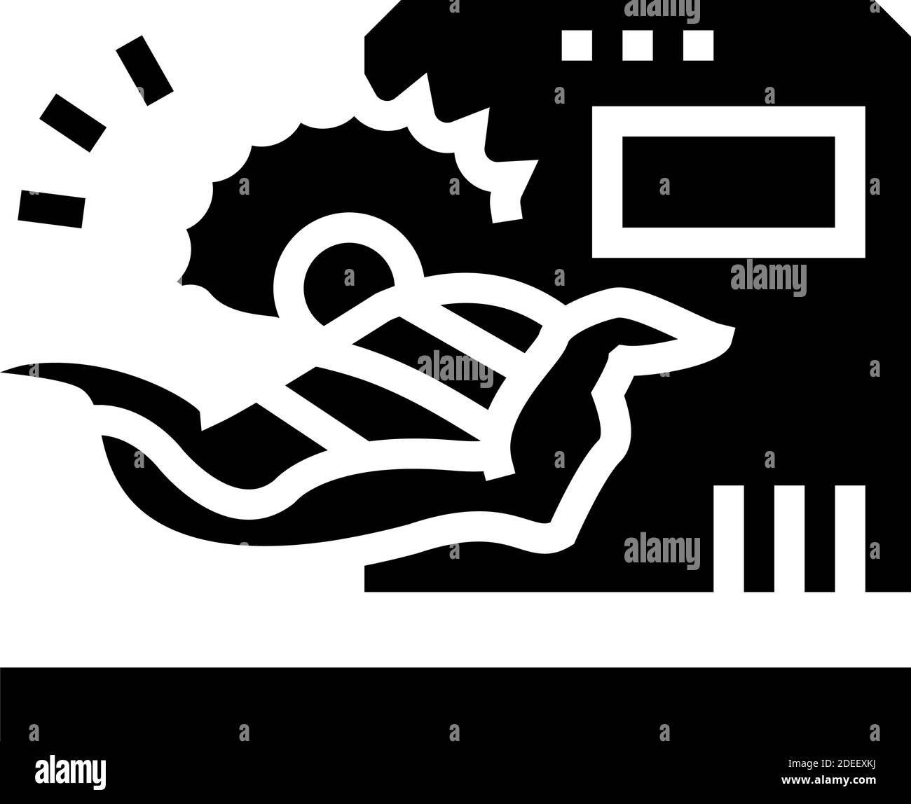 cut animal carcass factory equipment glyph icon vector illustration ...