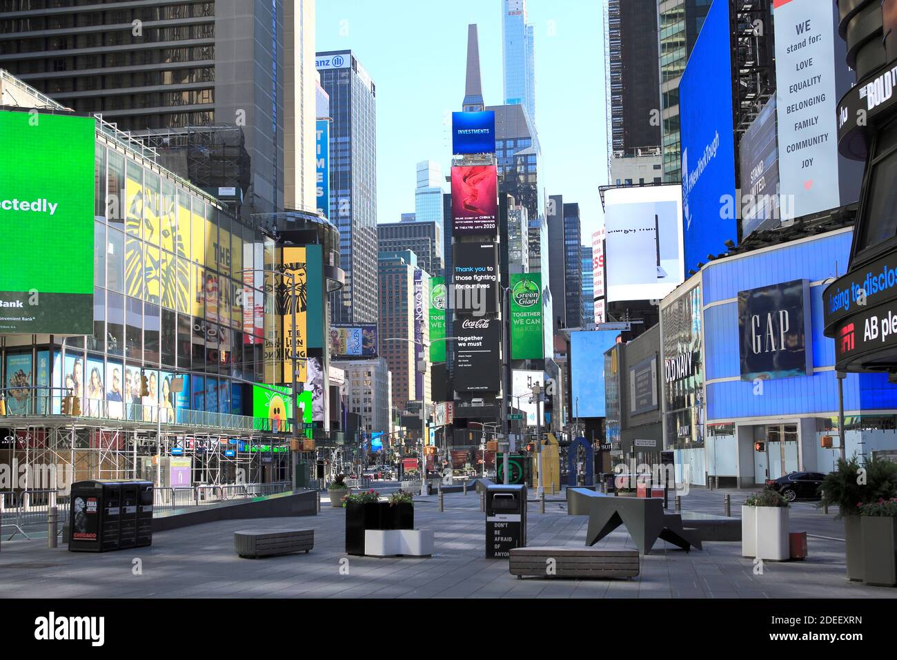 Empty Times Square during coronavirus pandemic, Manhattan New York City ...