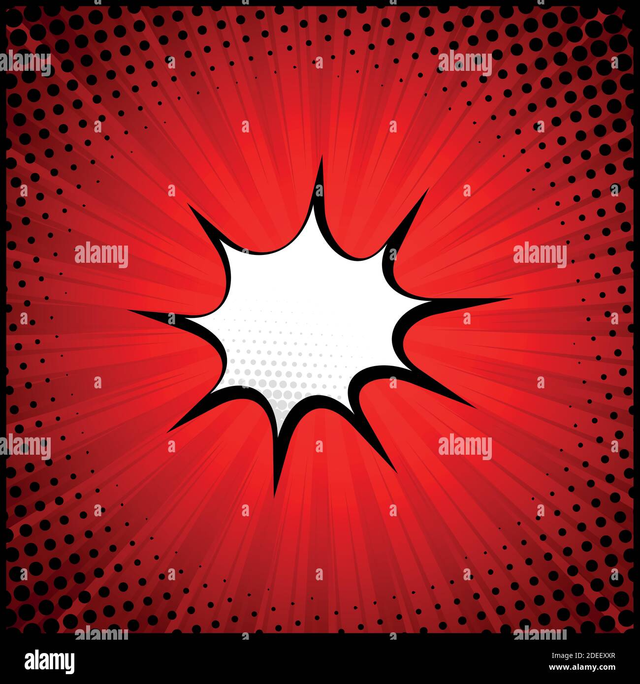 Red comic zoom with lines and dots - Vector illustration Stock Vector ...