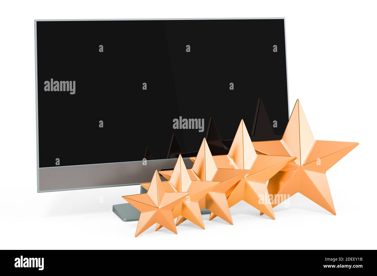 Customer rating of computer monitor concept. 3D rendering isolated on ...