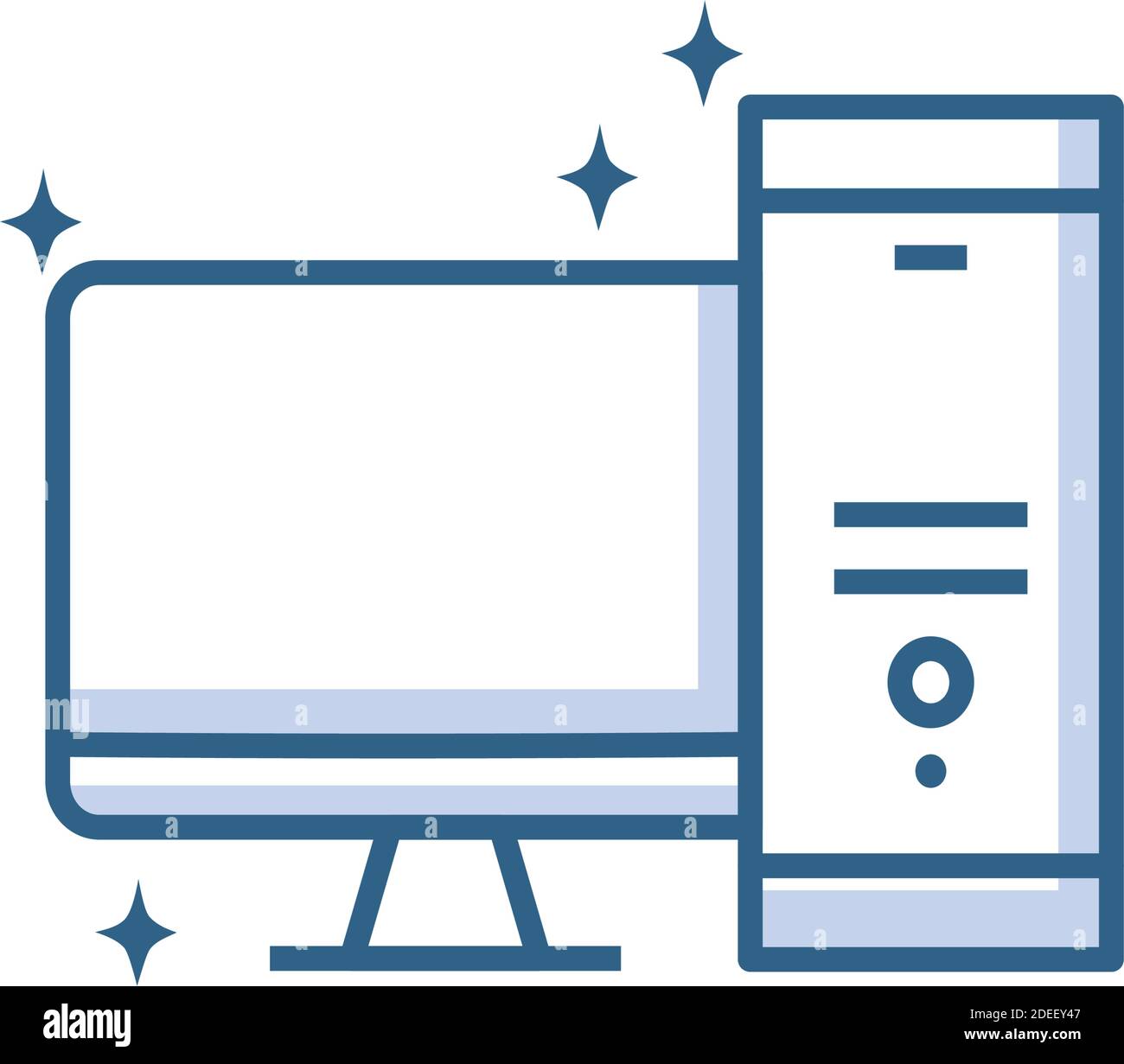desktop computer device gadget technology vector illustration line ...