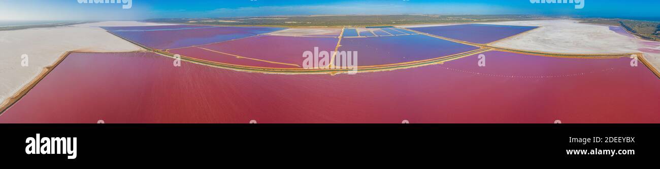 Pink lake at port gregory in Australia Stock Photo - Alamy