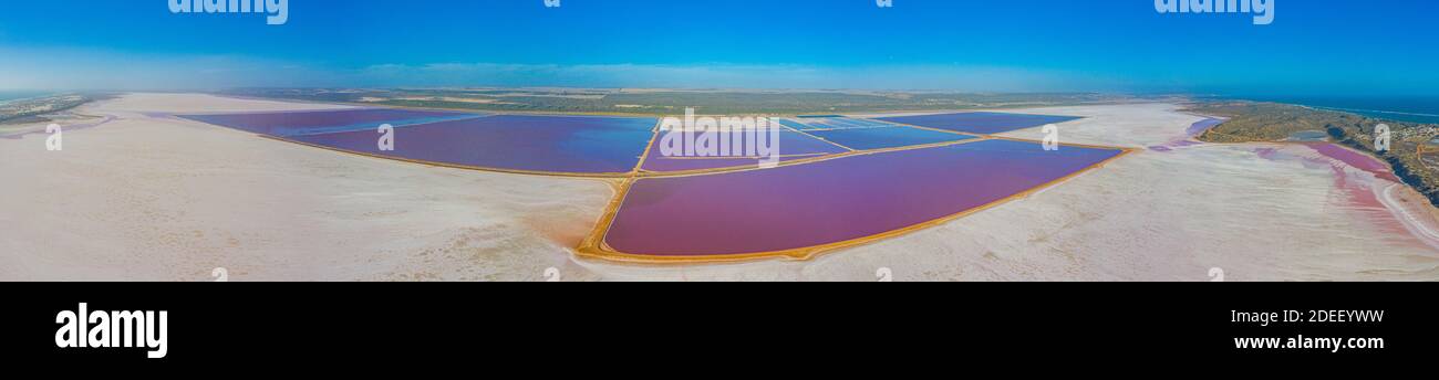 Pink lake at port gregory in Australia Stock Photo - Alamy