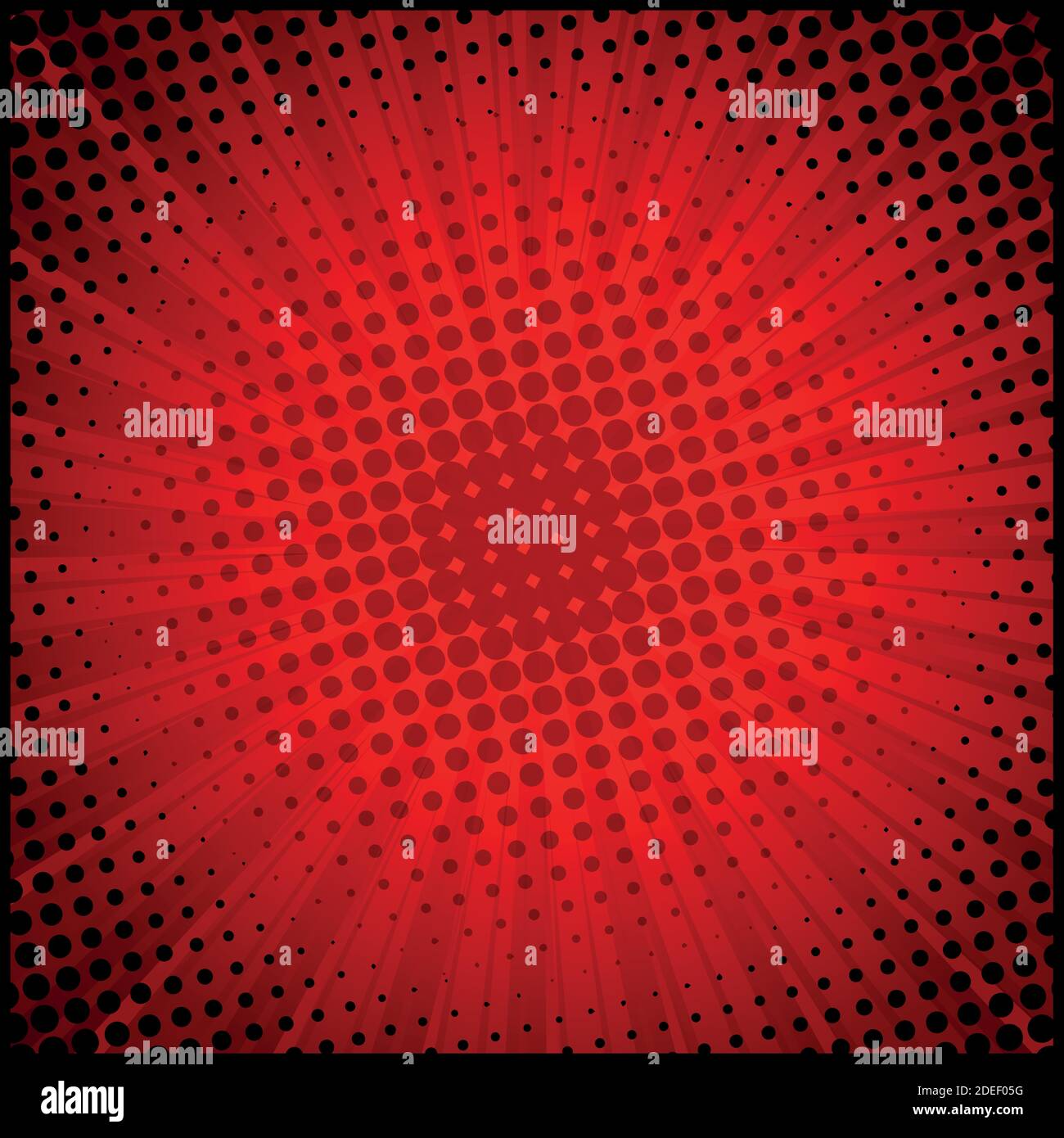 Red comic zoom with lines and dots - Vector illustration Stock Vector ...