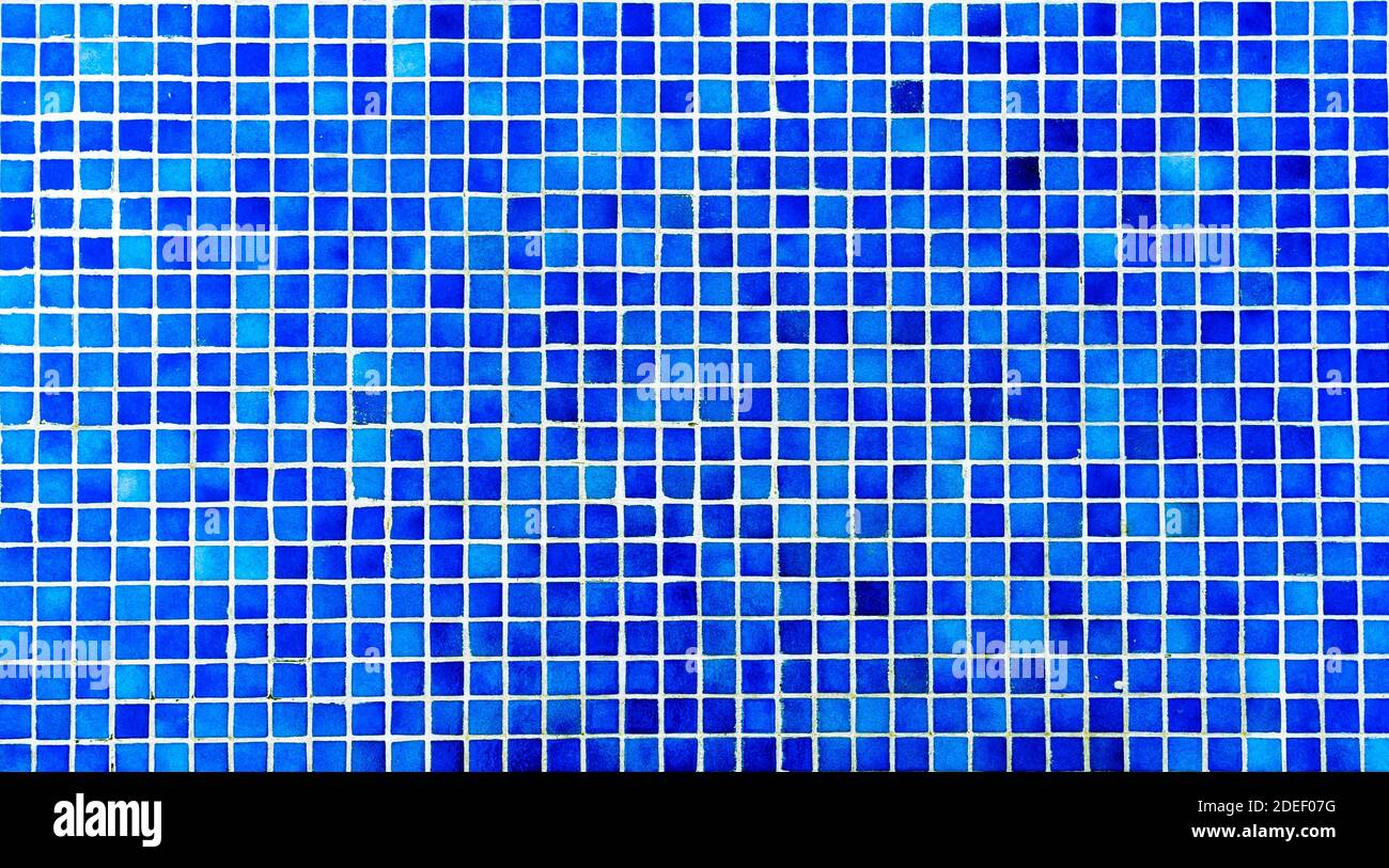 Background and texture. Floor mosaic tiles in azure blue Stock Photo ...