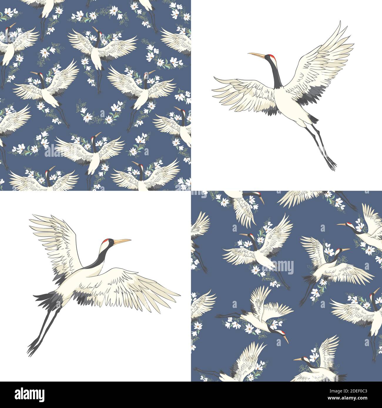 Crane motif Stock Vector Images - Alamy