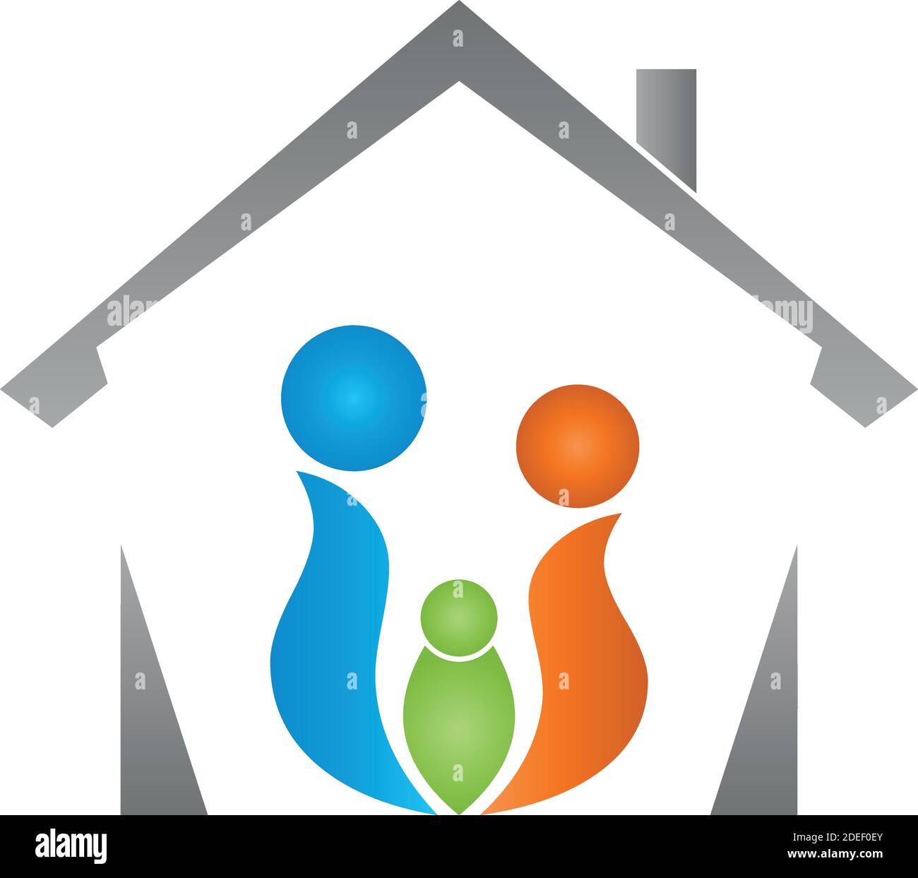 People, three persons, house, team, family, logo Stock Vector Image ...