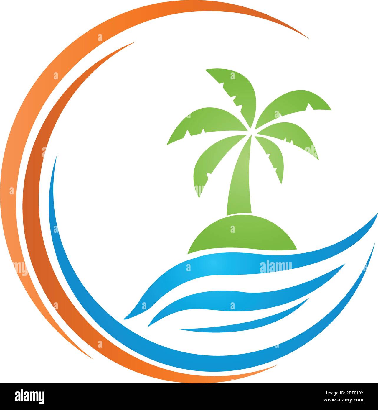 Sun And Palm Tree Logo