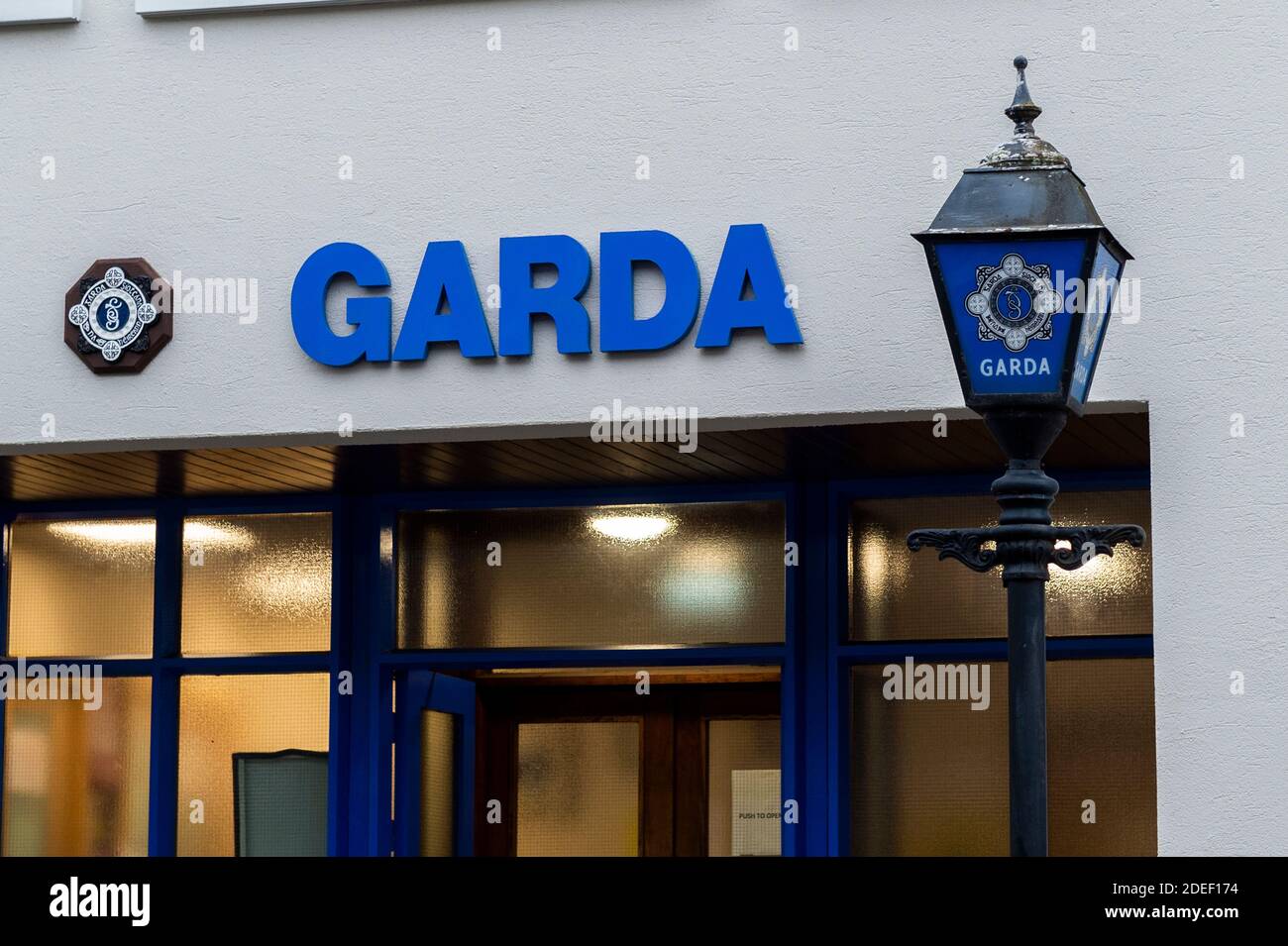 Exterior of Garda Station showing Garda logo, Bandon, West Cork ...