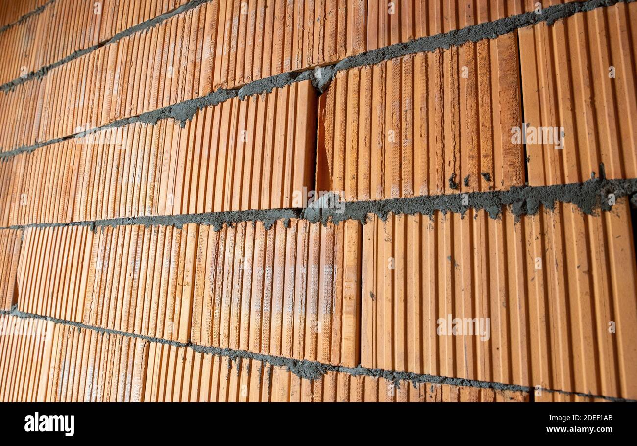 building a house, close-ups of construction errors in walls Stock Photo ...