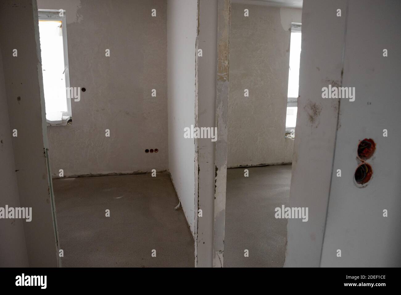 building a house, unfinished interior, white walls Stock Photo - Alamy