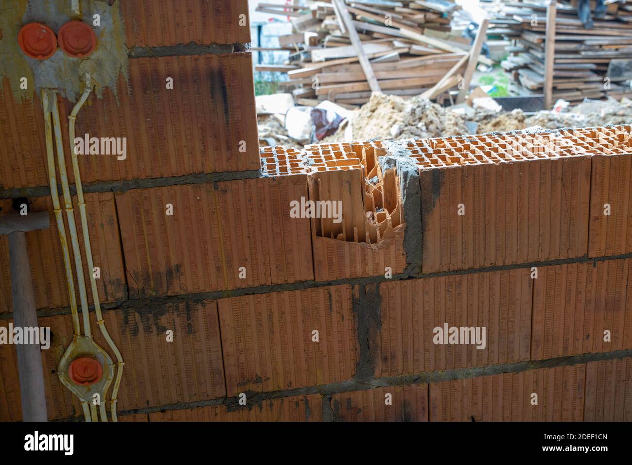 building a house, close-ups of construction errors Stock Photo - Alamy
