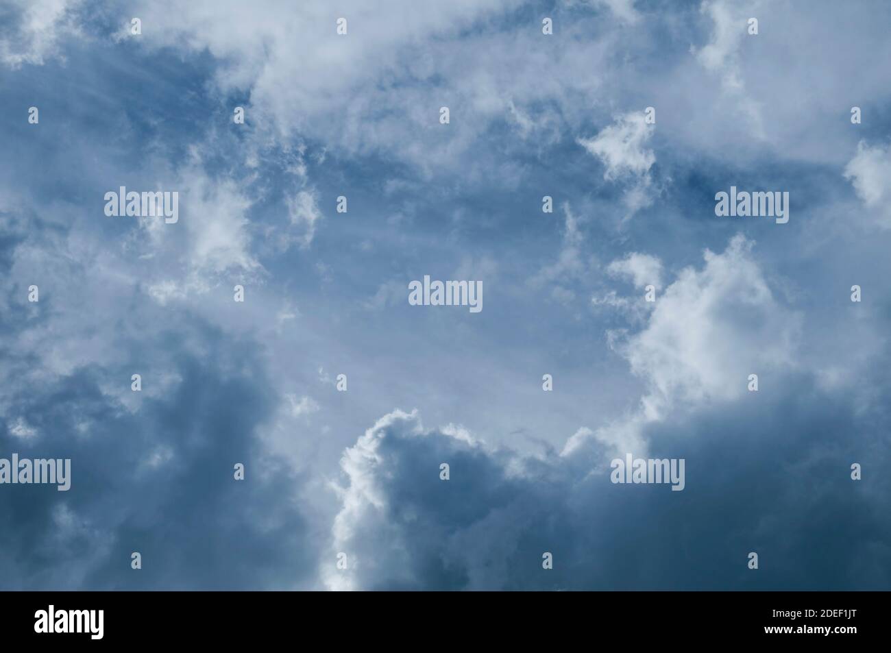 Dramatic dark blue sky with heavy clouds background Stock Photo - Alamy