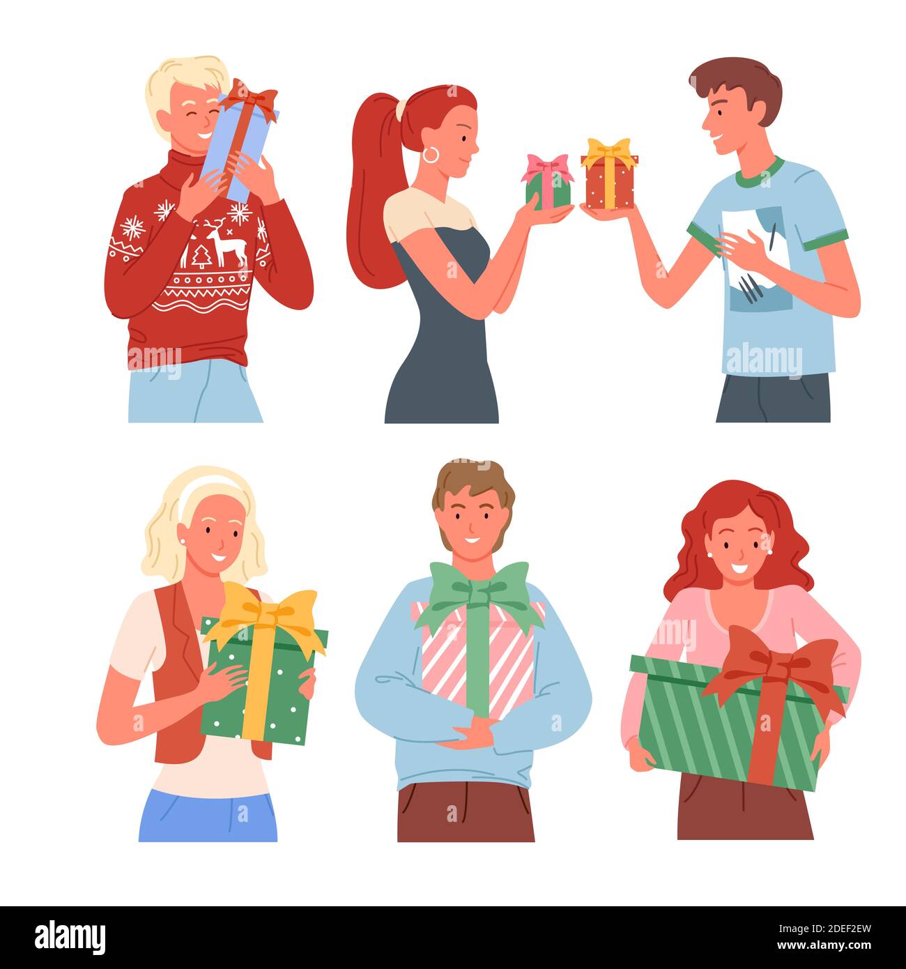 Portrait happy friends Stock Vector Images - Alamy