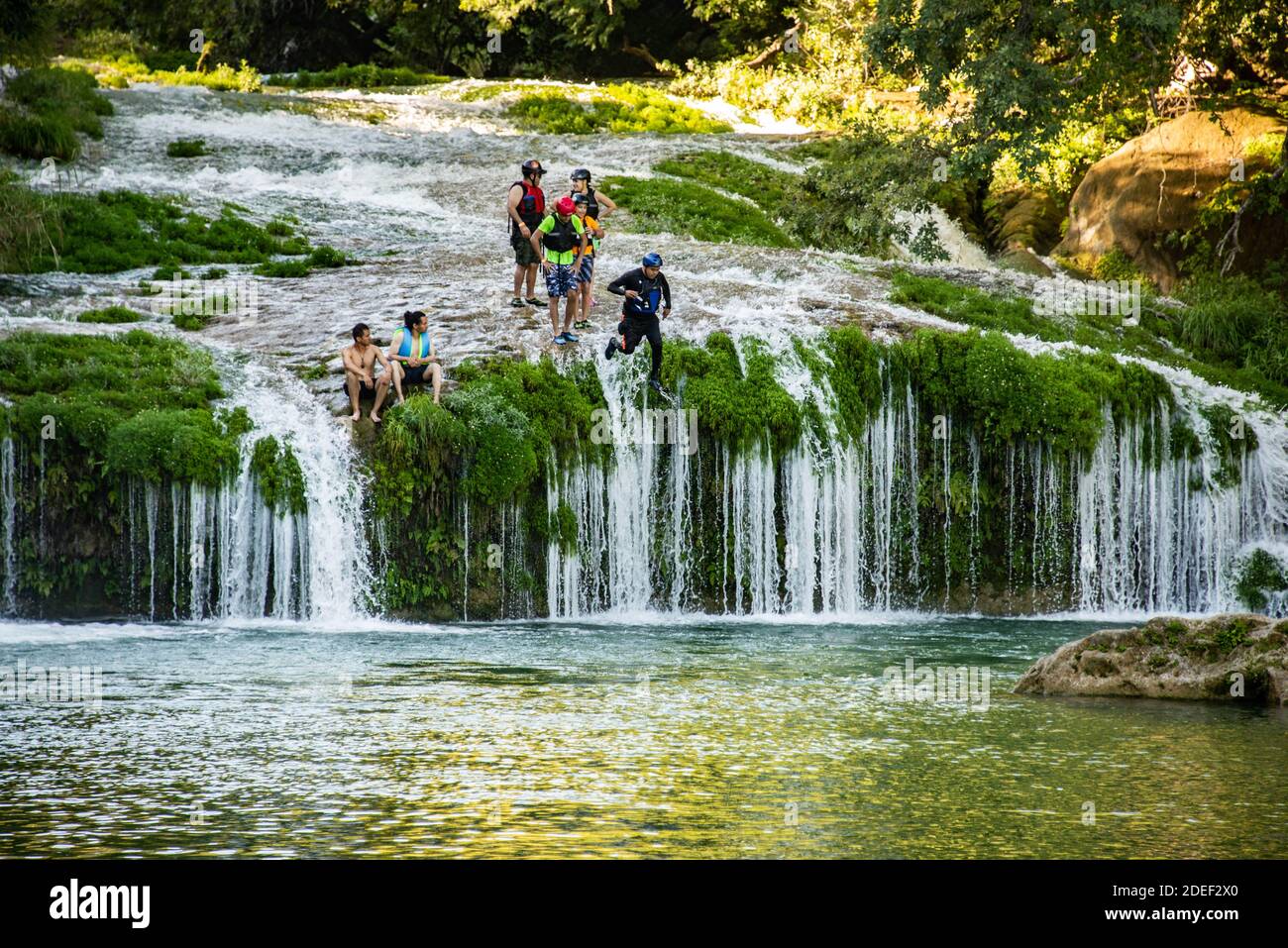 Enjoying Micos waterfalls, Huasteca Potosina, San Luis Potosi, Mexico ...