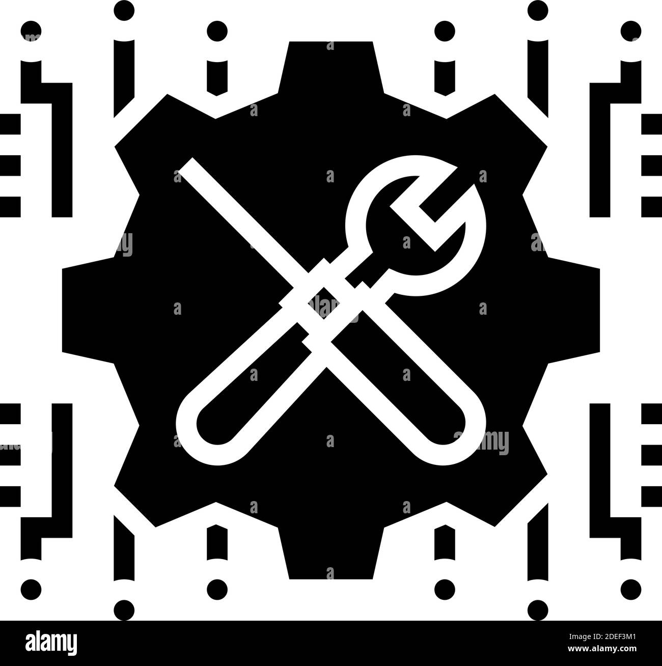 meachanical fix incident glyph icon vector illustration Stock Vector ...