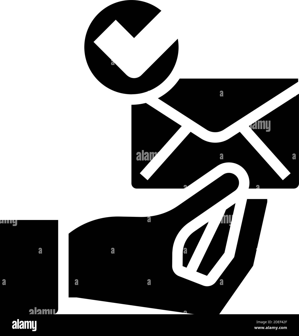 approved message glyph icon vector illustration Stock Vector Image ...