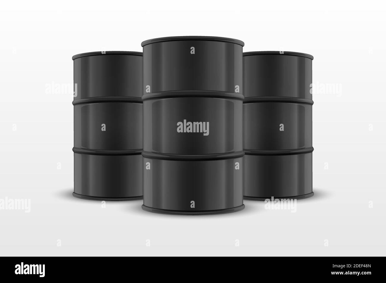 Vector 3d Realistic Illustration. Black Simple Three Glossy Metal Oil ...