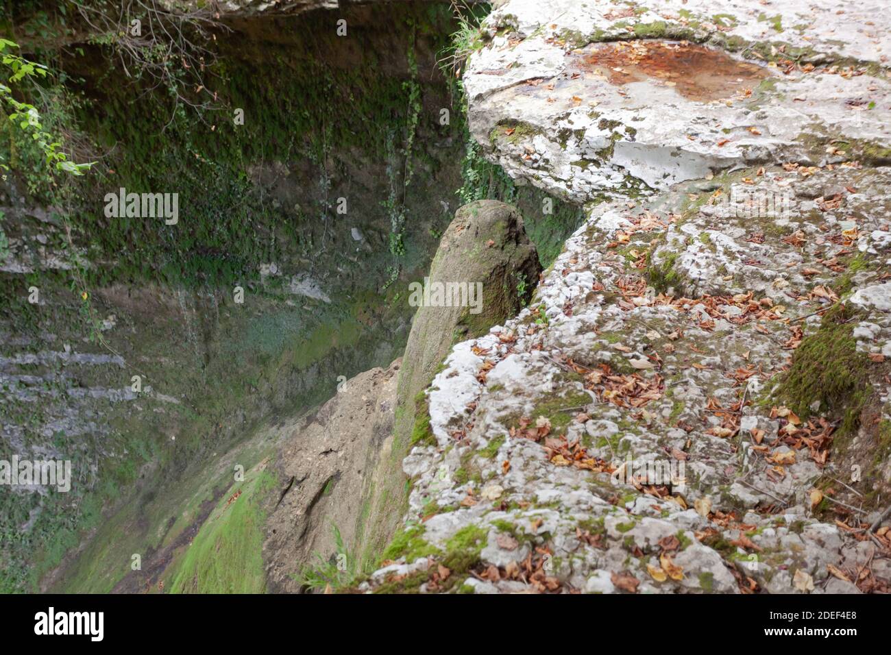 The top of the dried up waterfall Stock Photo - Alamy