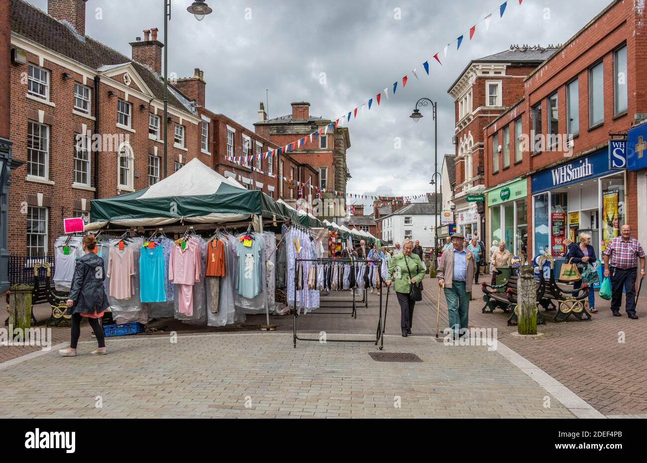 Leek town centre and market Staffordshire United Kingdom Stock Photo ...