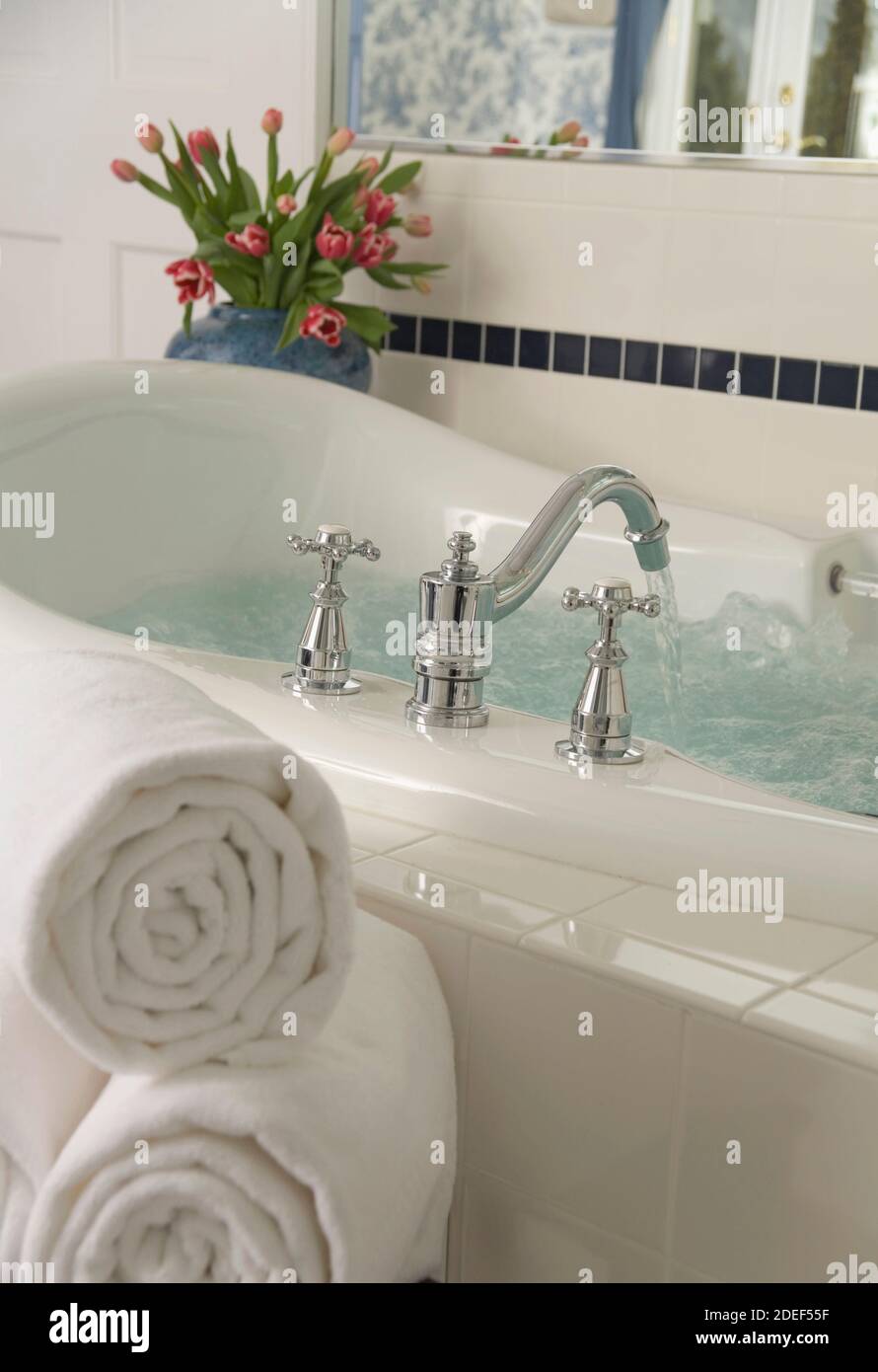 Jetted Tub and Flowers Stock Photo - Alamy