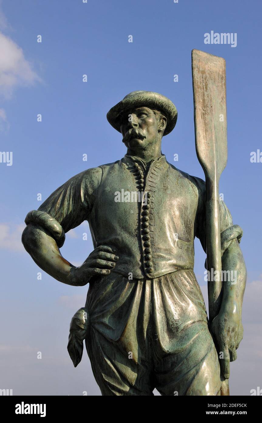 statue of a ferryman, Balatonfüred, Bad Plattensee, Veszprém county ...
