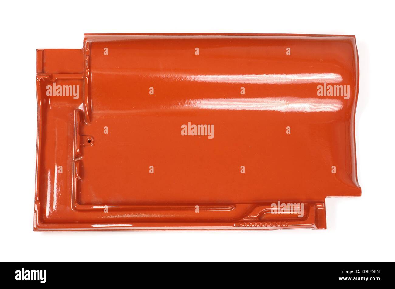 Single new shinny red roof tile isolated on the white background Stock ...