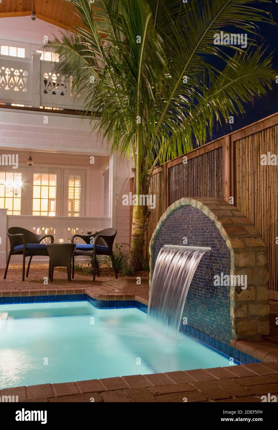 Water Fall in Swimming Pool Stock Photo - Alamy