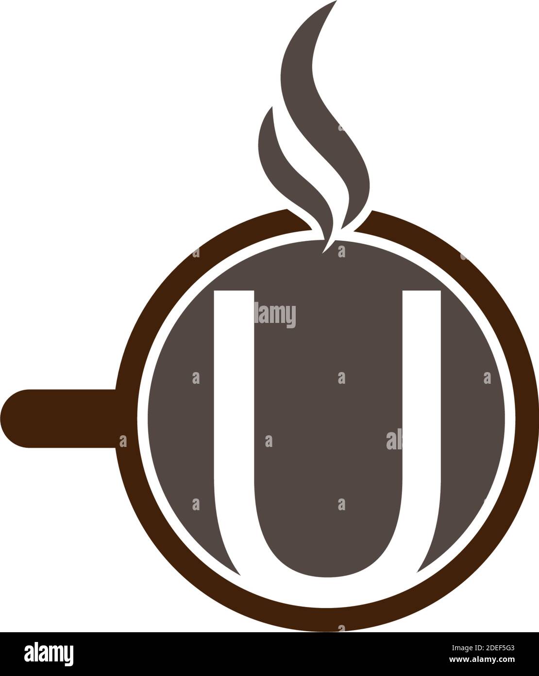 Coffee cup icon design letter U logo concept template Stock Vector ...
