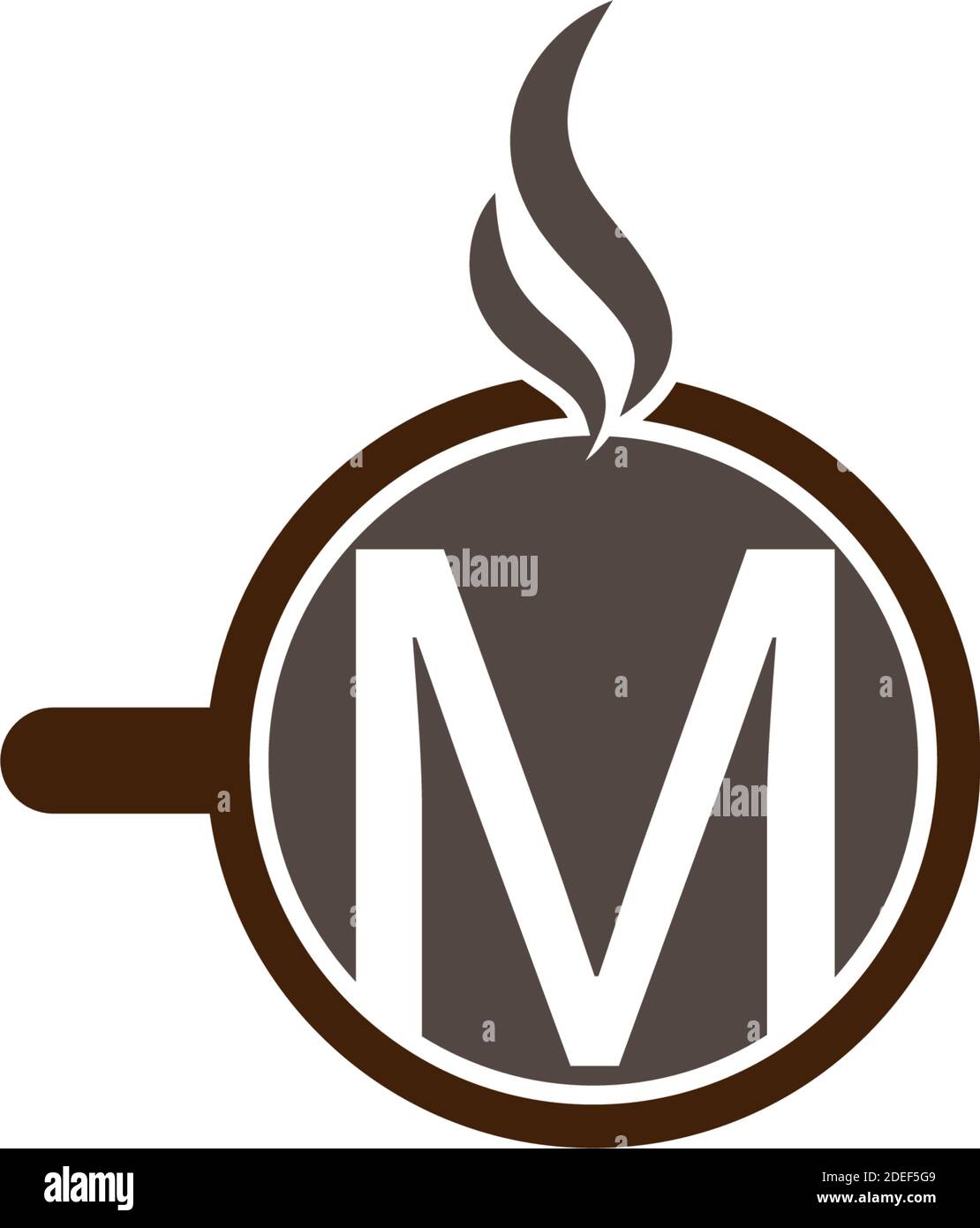 Coffee cup icon design letter M logo concept template Stock Vector ...