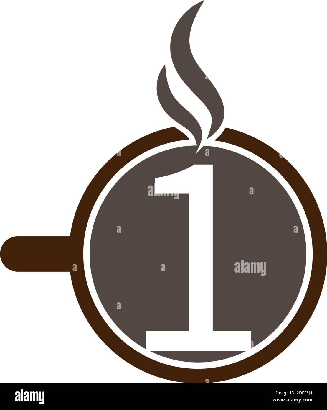 Coffee cup icon design number 1 logo concept template Stock Vector ...