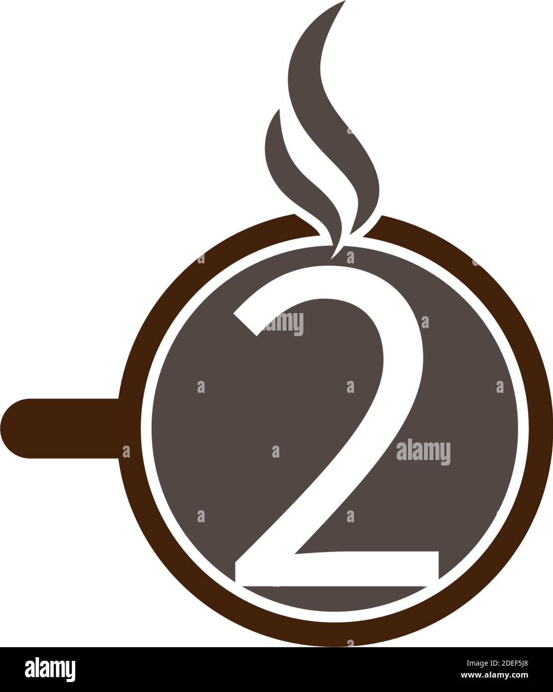 Coffee cup icon design number 2 logo concept template Stock Vector ...