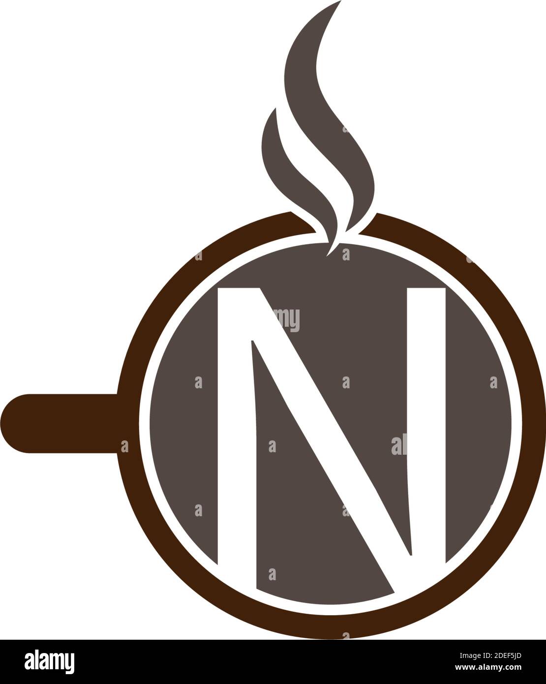 Coffee cup icon design letter N logo concept template Stock Vector ...