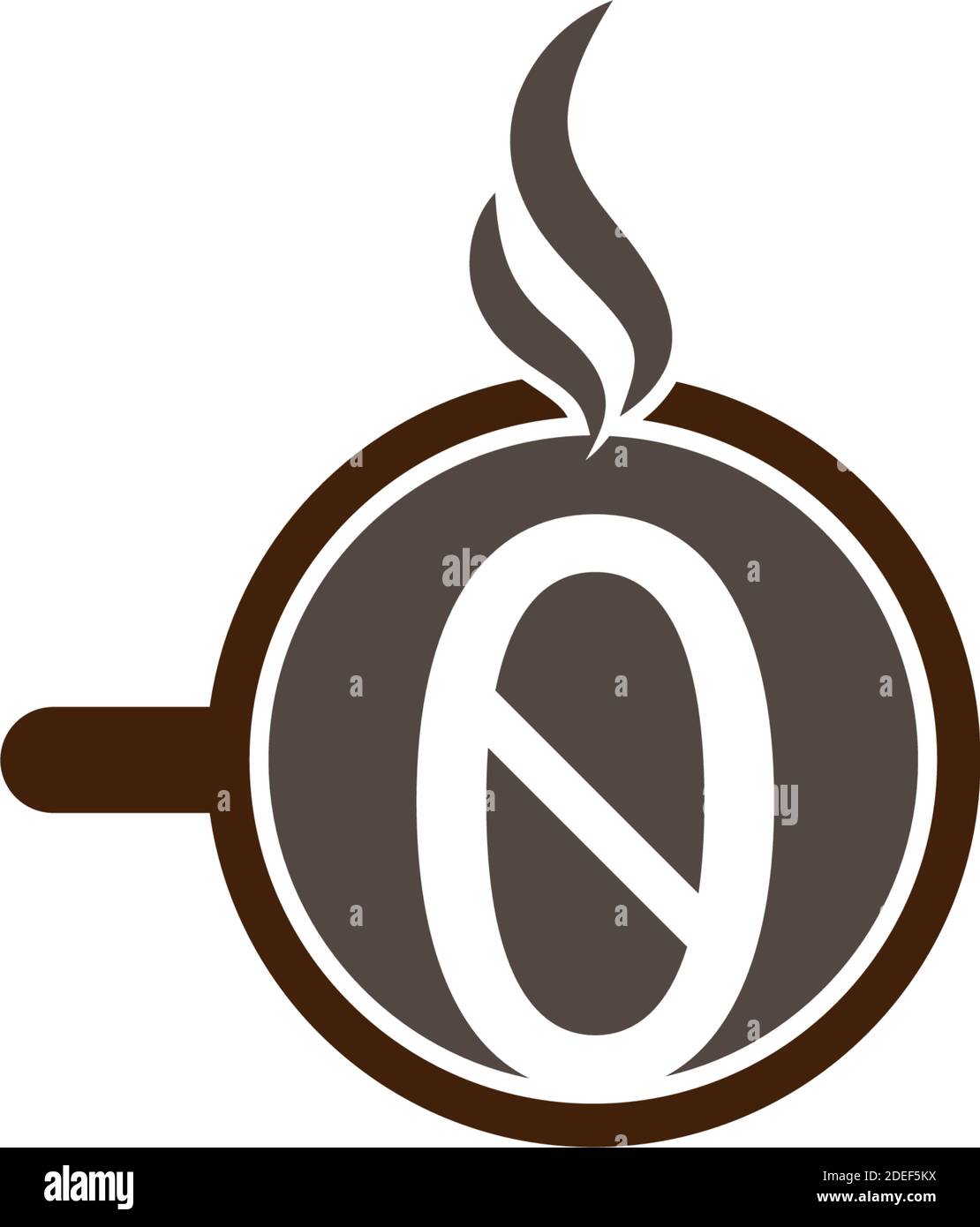 Coffee cup icon design number zero logo concept template Stock Vector ...